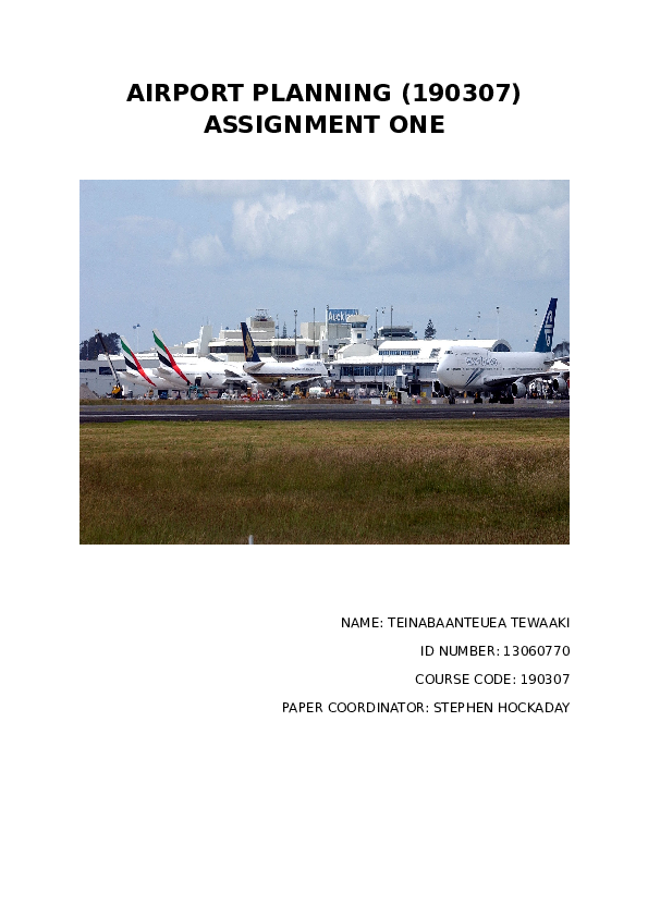 (DOC) Airport planning: Assignment 1