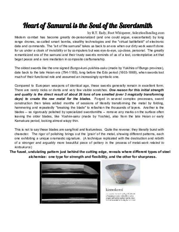 (PDF) Heart of Samurai is the Soul of the Swordsmith