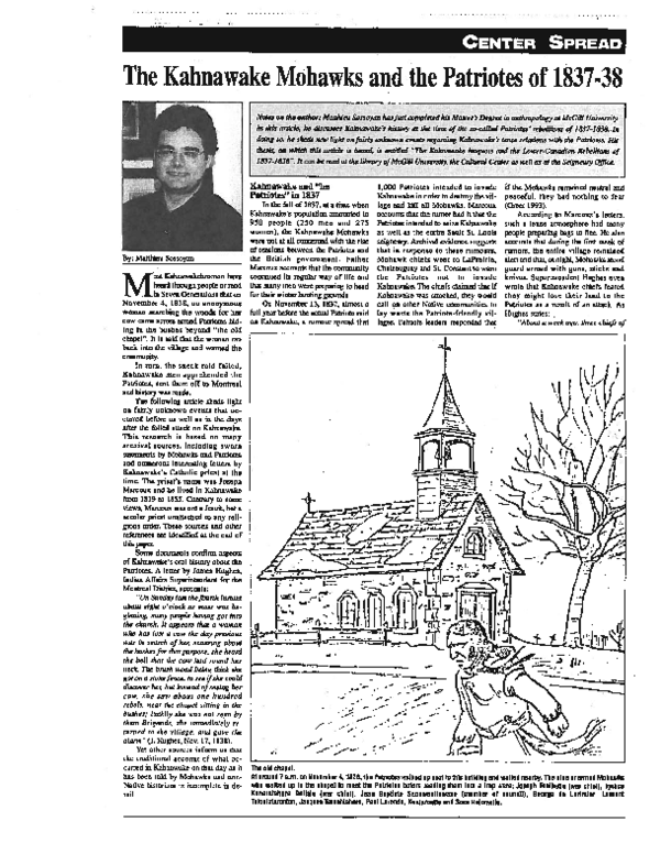 (PDF) The Kahnawake Mohawks and the Patriotes. The Eastern Door ...