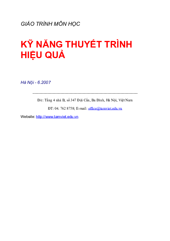 (DOC) Ky nang thuyet trinh hieu qua DOC