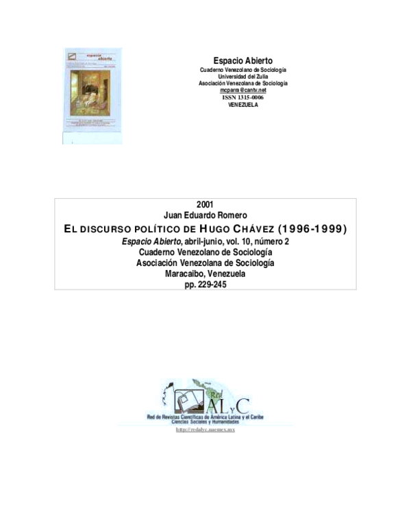 (PDF) el discurso político de Hugo chávez