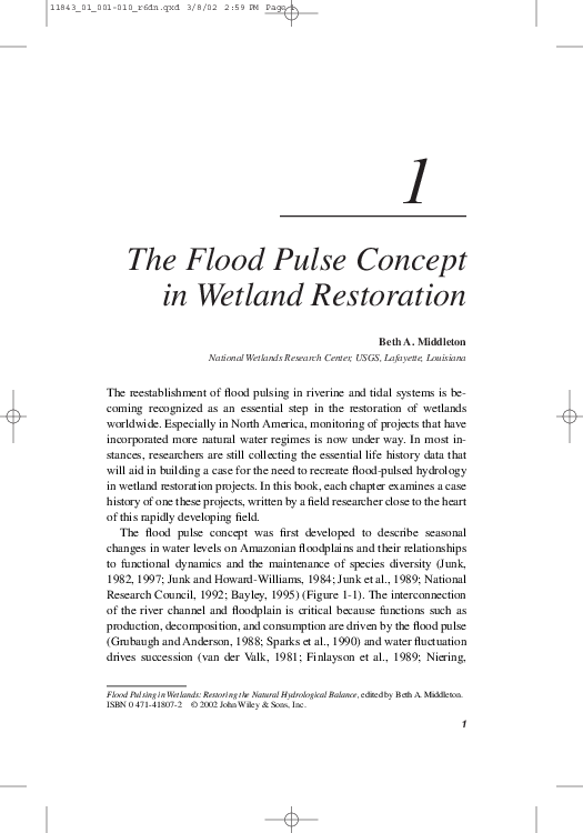 (PDF) The flood pulse concept in wetland restoration