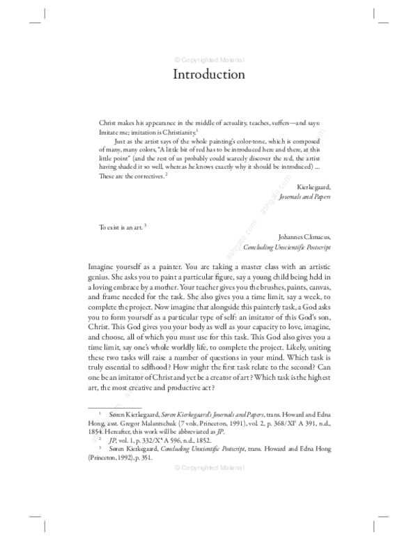 (PDF) Kierkegaard, Aesthetics, and Selfhood: The Art of Subjectivity ...