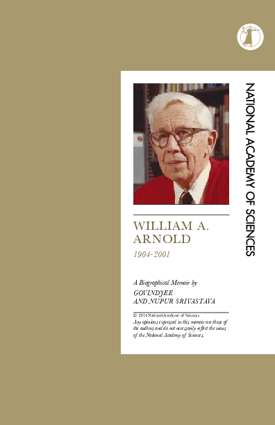 (PDF) William A. Arnold 1904-2001: A Biogrphical Memoir
