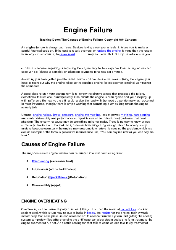 (DOC) Engine Failure