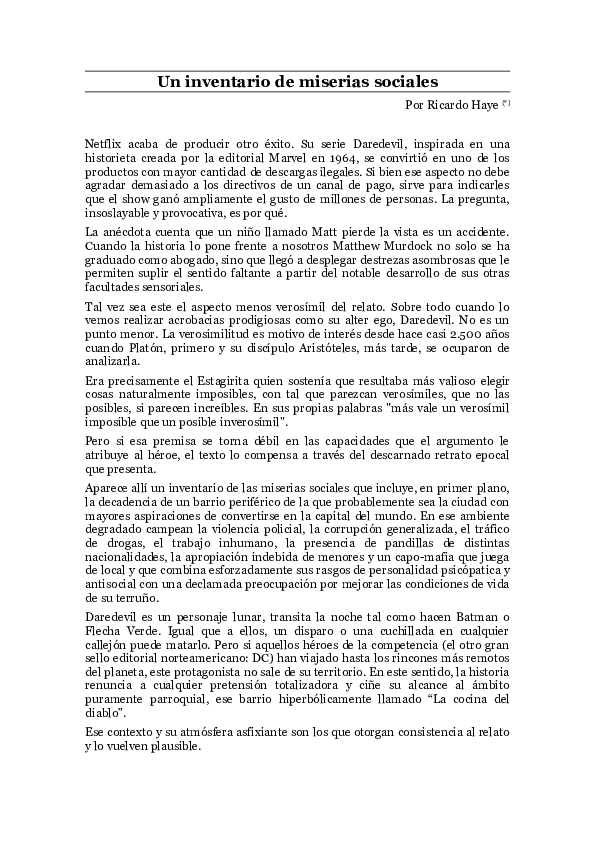 (DOC) Un inventario de miserias sociales