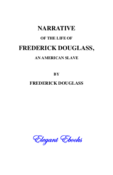 (PDF) Narrative of the Life of Frederick Douglass