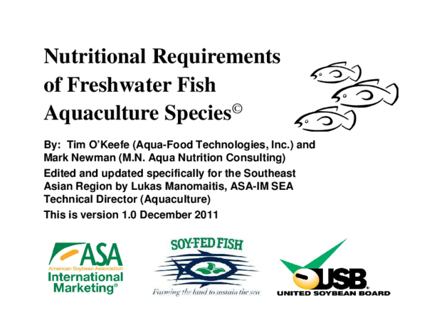 (PDF) Nutritional Requirements of Freshwater Fish Aquaculture Species