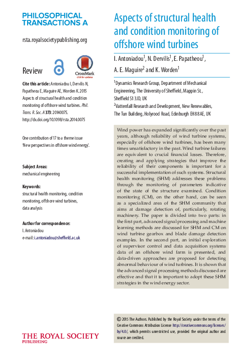 Pdf Aspects Of Structural Health And Condition Monitoring Of Offshore Wind Turbines