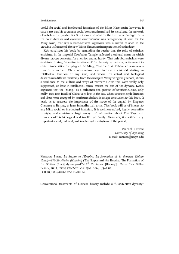 (PDF) Review of La Steppe et l'Empire: La formation de la dynastie ...