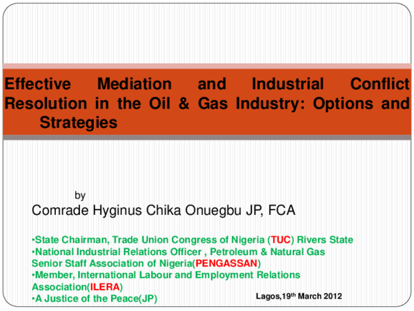 (PDF) Effective Mediation and Industrial Conflict Resolution in the Oil ...