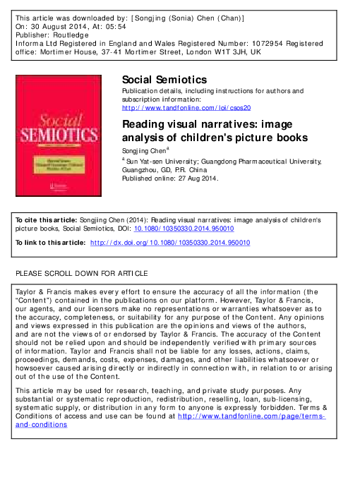 (PDF) Reading visual narratives: image analysis of children's picture books