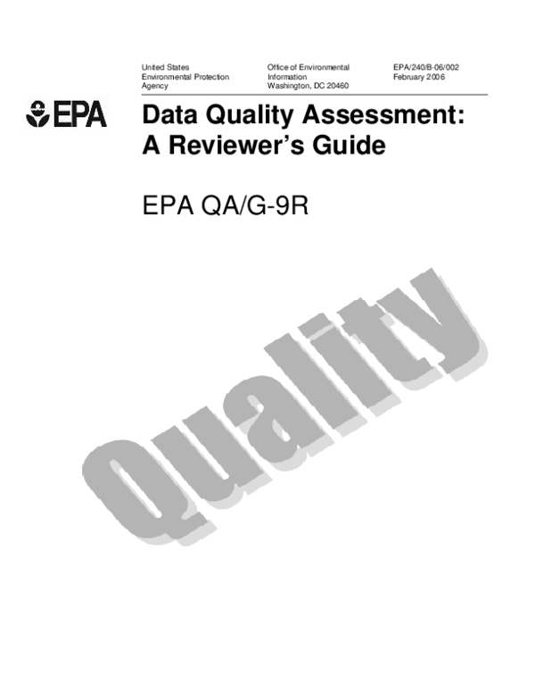 Data Quality Assessment: A Reviewer's Guide