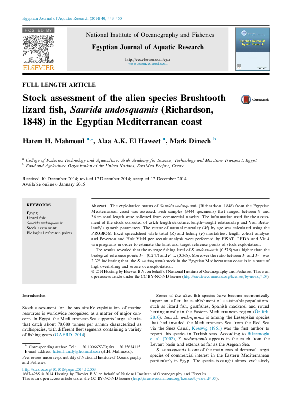 (PDF) Stock assessment of the alien species Brushtooth lizard fish ...
