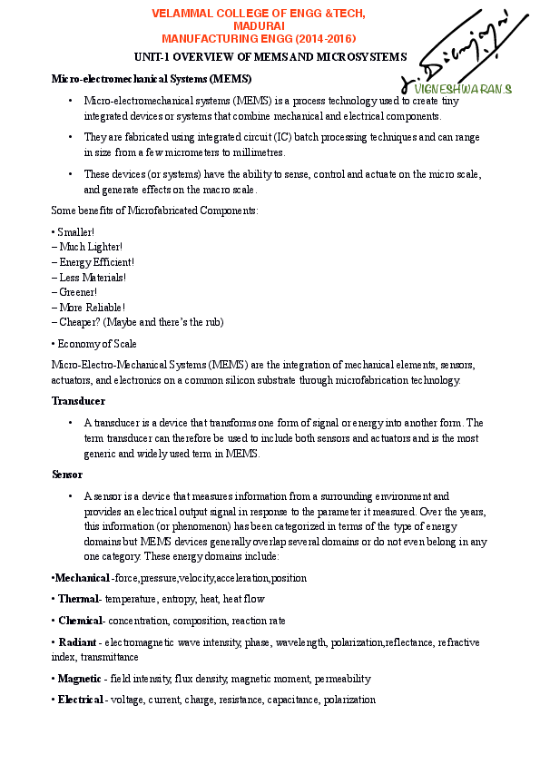 (PDF) OVERVIEW OF MEMS AND MICROSYSTEMS