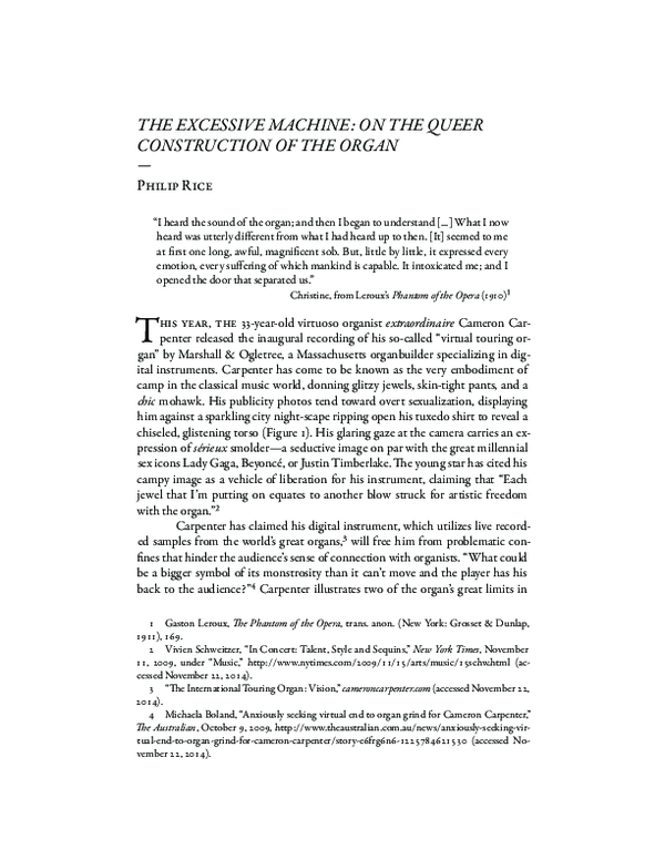(PDF) The Excessive Machine: On the Queer Construction of the Organ