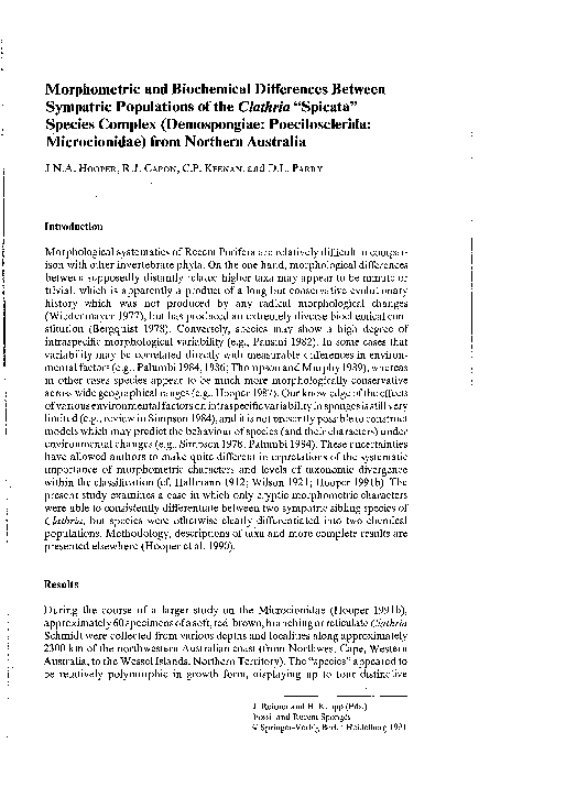 (PDF) Morphometric and Biochemical Differences Between Sympatric ...