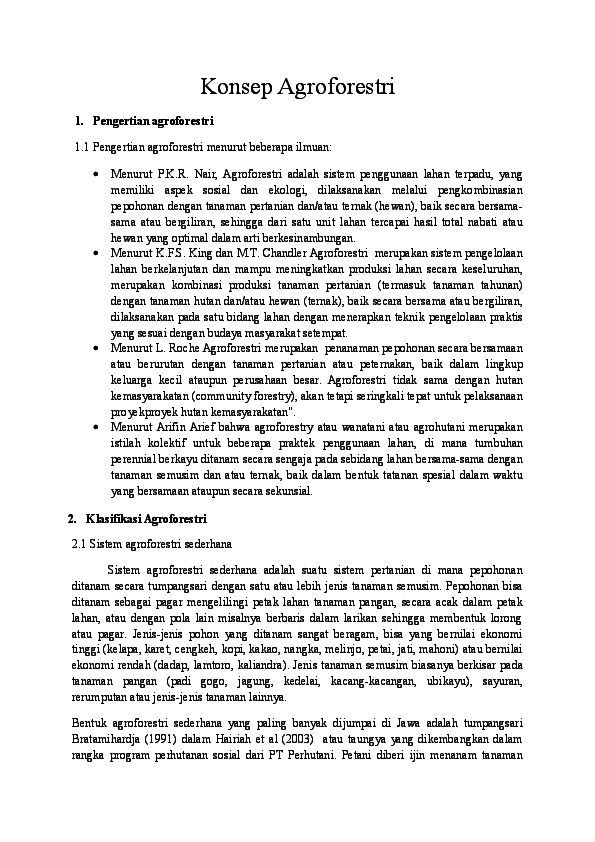 (DOC) Konsep Agroforestri