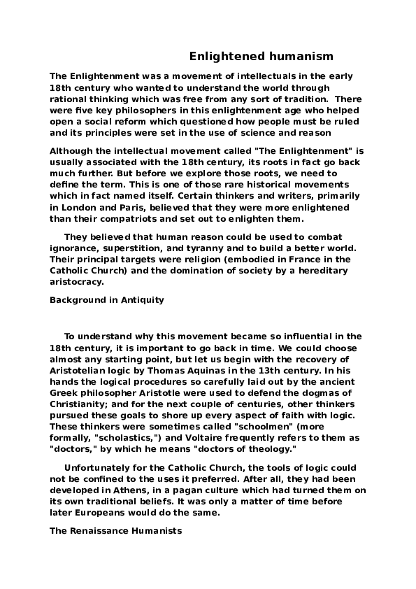 (DOC) Enlightened humanism