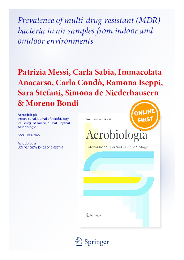 (PDF) Prevalence of multi-drug-resistant (MDR) bacteria in air samples ...