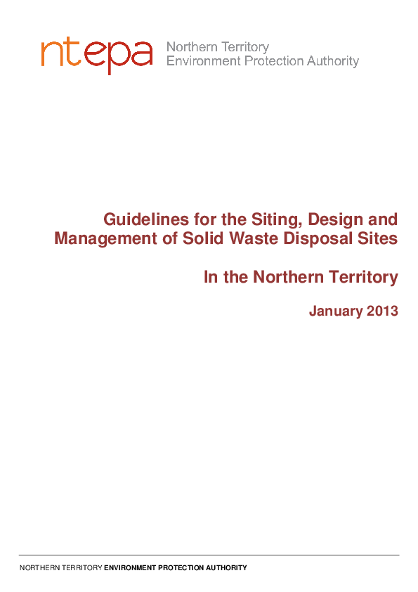 (PDF) Guidelines for the Siting, Design and Management of Solid Waste ...