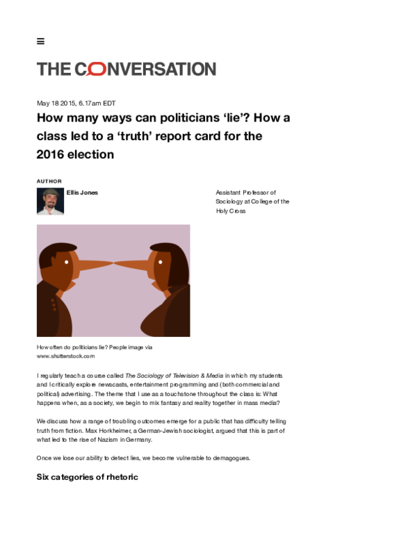 The Conversation: Fact-Checking U.S. Politicians Over Time