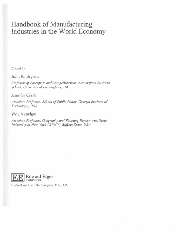 (PDF) The Handbook of Manufacturing Industries in the World Economy