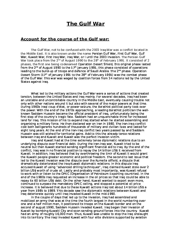(DOC) The Gulf War