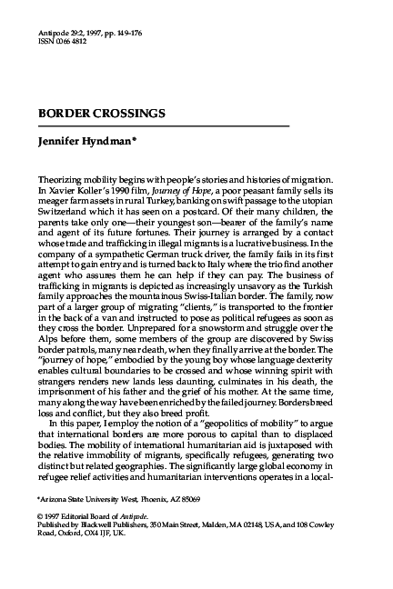 (PDF) Border Crossings