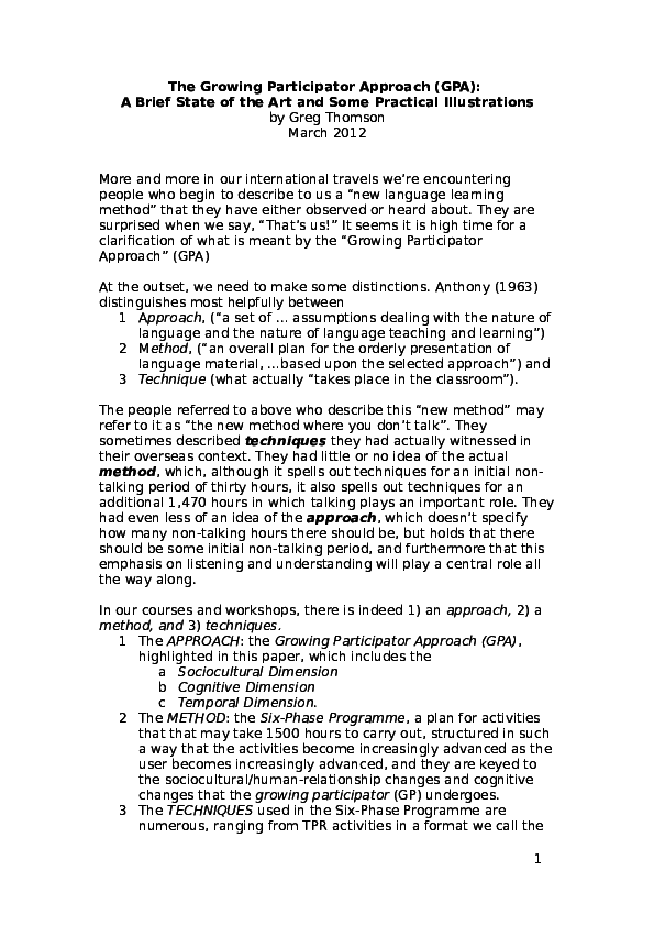 (DOC) Growing Participator Approach: Brief State of the Art | Greg ...