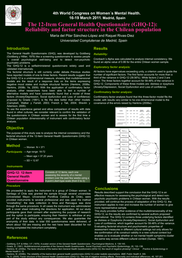 (PPT) The 12-Item General Health Questionnaire (GHQ-12): Reliability ...