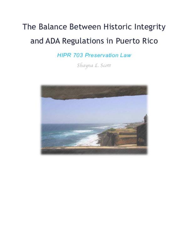 (PDF) The Balance Between Historic Integrity and ADA Regulations in ...