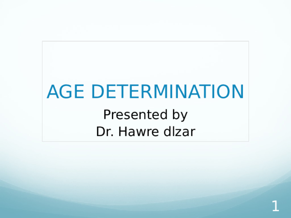 (PPT) Age estimation