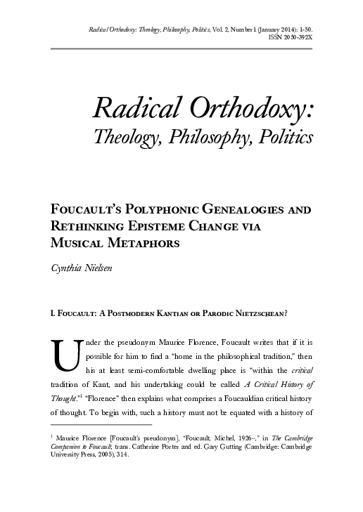 (PDF) Foucault's Polyphonic Genealogies and and Rethinking Episteme ...