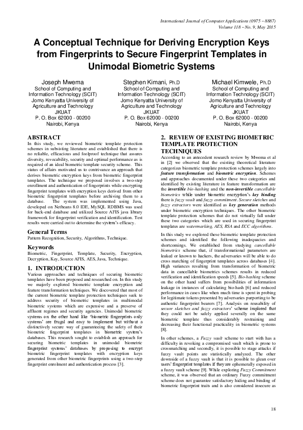 (PDF) A Conceptual Technique for Deriving Encryption Keys from ...