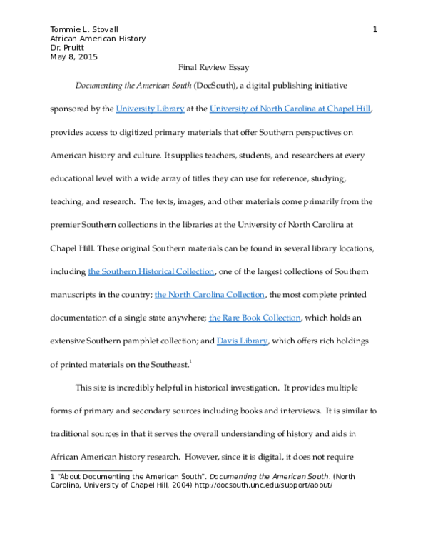 (DOC) Review Essay African American History
