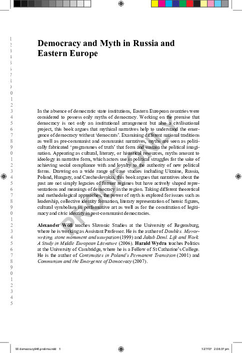 (PDF) Democracy and Myth in Russia and Eastern Europe, Routledge, 2008 ...