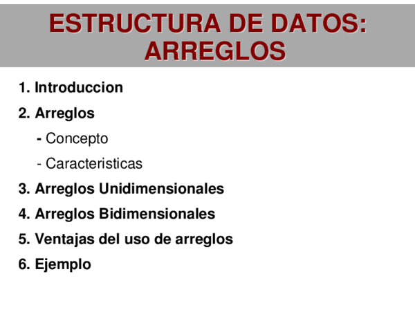 (PDF) ESTRUCTURA DE DATOS: ESTRUCTURA DE DATOS: ARREGLOS ARREGLOS (PDF) ESTRUCTURA DE DATOS: ESTRUCTURA DE DATOS: ARREGLOS ARREGLOS
