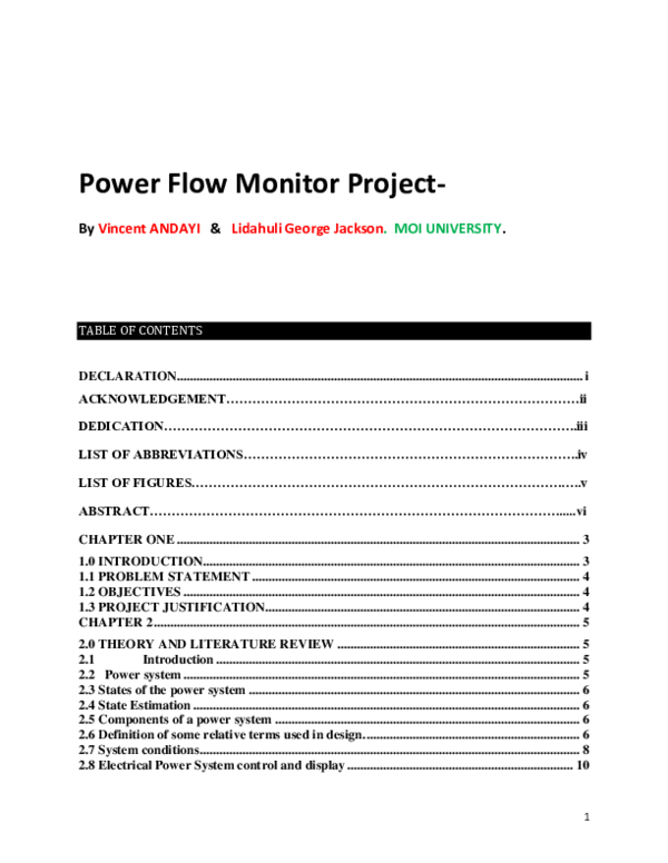 (PDF) Power Flow Monitor Project-Undergraduate 2013 | Jack Lidahuli ...