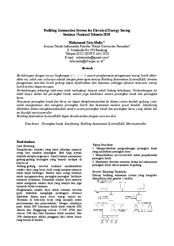 (DOC) Building Automation System for Electrical Energy Saving - Makalah ...
