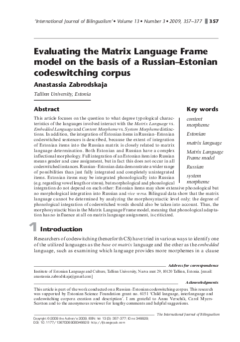 code switching definition psychology