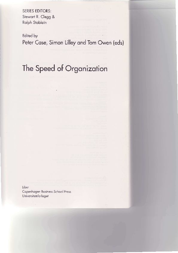 (PDF) Frequent Flyer: Speed and Mobility As Effects of Organizing