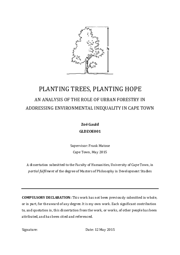 (PDF) Planting Trees, Planting Hope: An Analysis of the Role of Urban ...