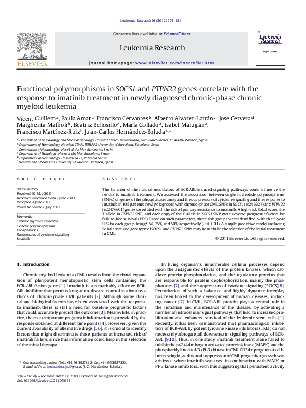 (PDF) Functional polymorphisms in SOCS1 and PTPN22 genes correlate with ...