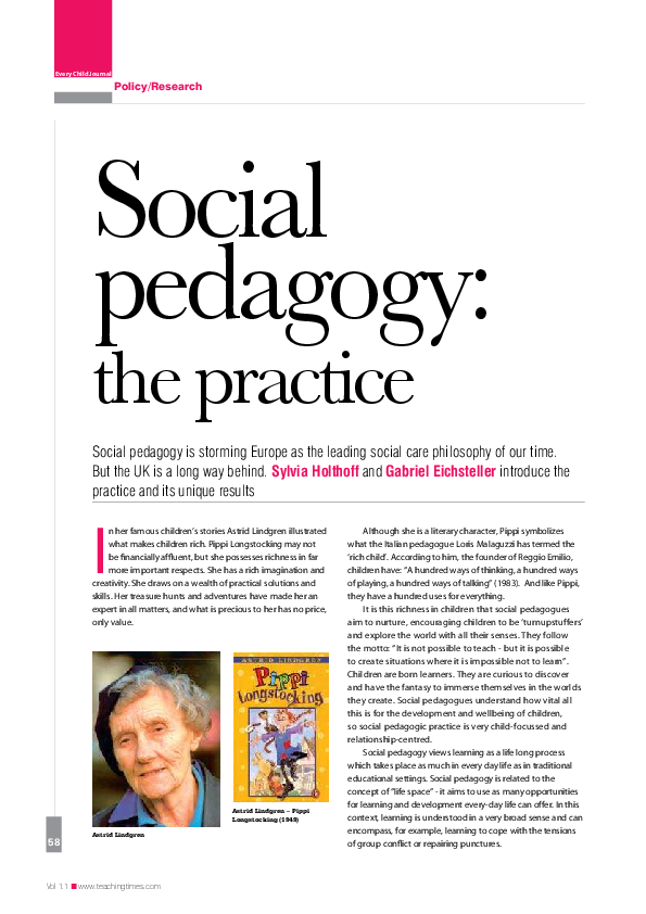 Social Pedagogy: The Practice