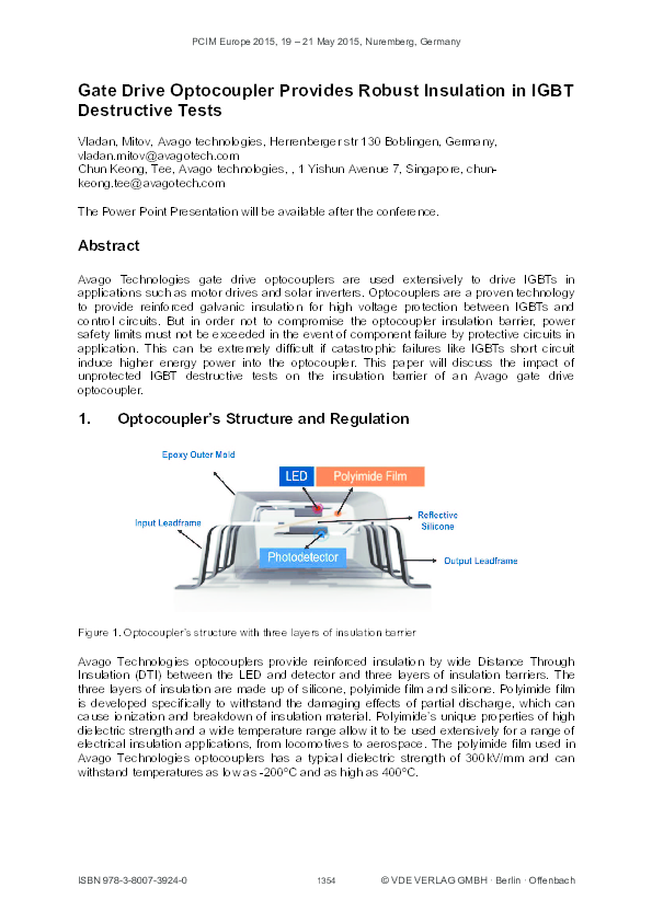 (PDF) Gate Drive Optocoupler Provides Robust Insulation in IGBT ...
