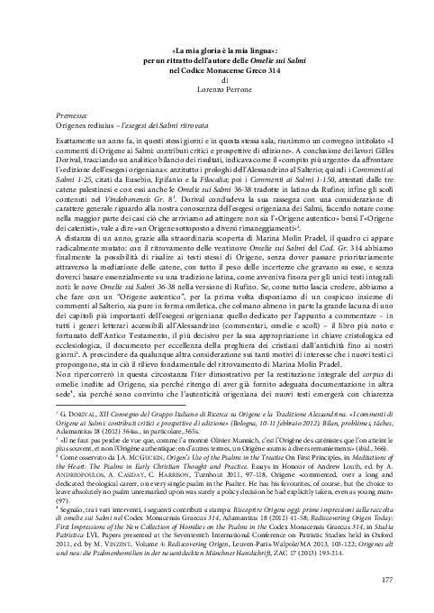 (PDF) «La mia gloria è la mia lingua»: per un ritratto dell’autore delle Omelie sui Salmi nel ...