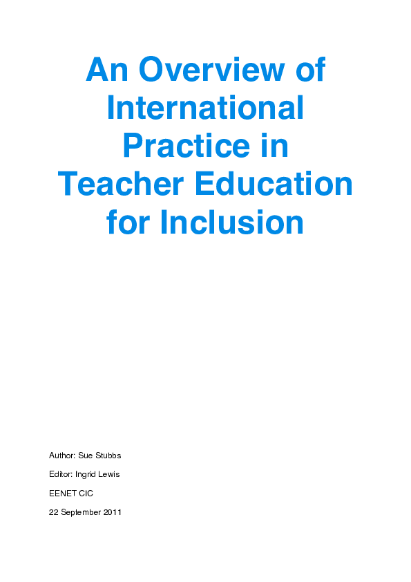 (PDF) International Practice in Teacher Education