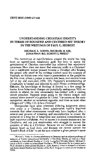 (PDF) Understanding Christian Identity in Terms of Bounded and Centered ...