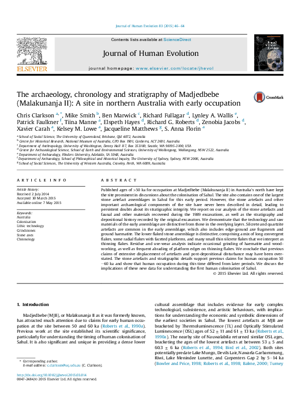 (PDF) The archaeology, chronology and stratigraphy of Madjedbebe ...